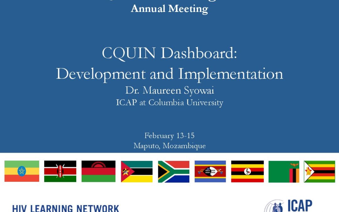 Dr. Maureen Syowai (ICAP Kenya): Tracking DSD Program Maturity with the CQUIN Dashboard | CQUIN
